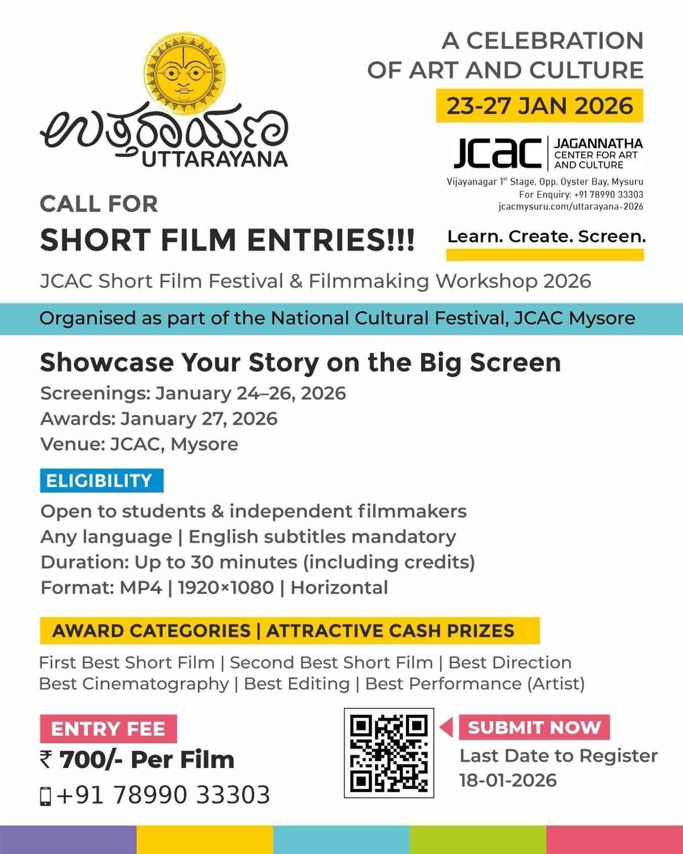 Call for Short Film Entries: Uttarayana 2026 Short Film Competition ...